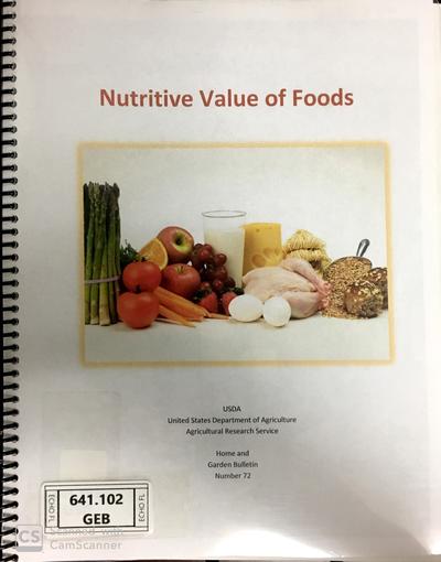 Nutritive Value of Foods | ECHOcommunity.org