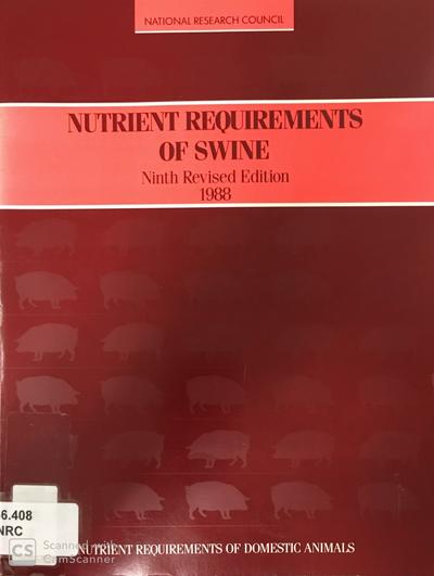 Nutrient Requirements of Swine | ECHOcommunity.org