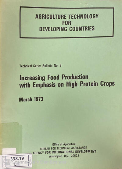 Increasing Food Production with Emphasis on High Protein Crops ...