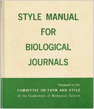 Style Manual for Biological Journals | ECHOcommunity.org