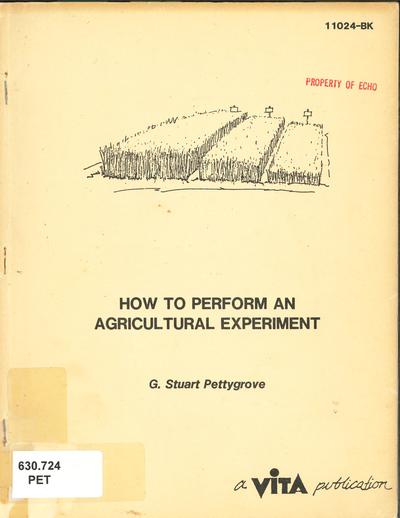How to Perform an Agricultural Experiment | ECHOcommunity.org