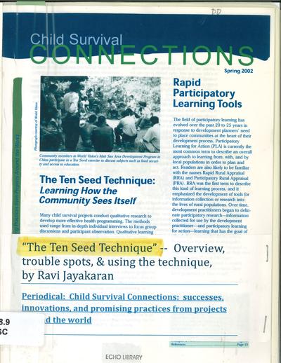 The Ten Seed Technique: Learning How the Community Sees Itself ...
