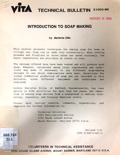 Introduction to Soap Making | ECHOcommunity.org