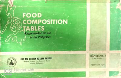 Food Composition Tables Recommended for use in the Philippines ...
