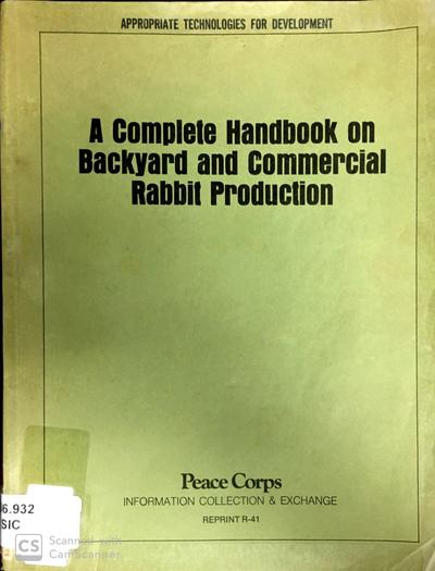 A Complete Handbook on Backyard and Commercial Rabbit Production: For ...