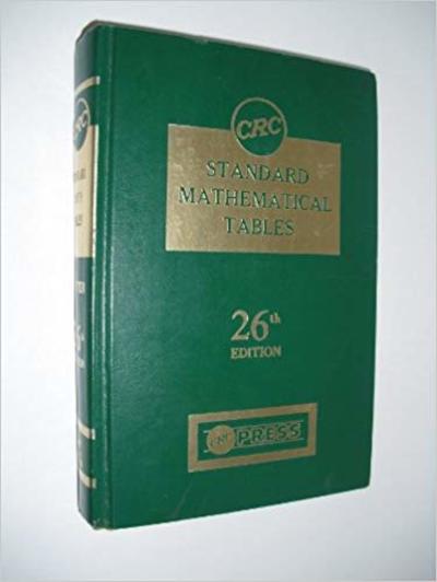 CRC standard mathematical tables | ECHOcommunity.org