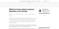 What to Know about Cassava: Nutrition and Toxicity | ECHOcommunity.org