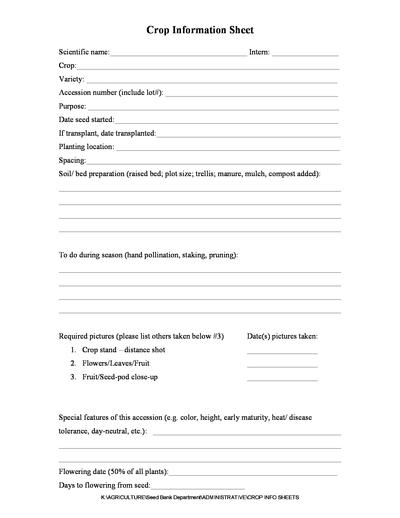 ECHO Crop Information Sheet | ECHOcommunity.org